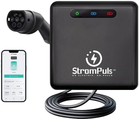Strompuls EV Charger 7.2 kW, Smart App, 32A Single Phase, 5M TPU Cable ...