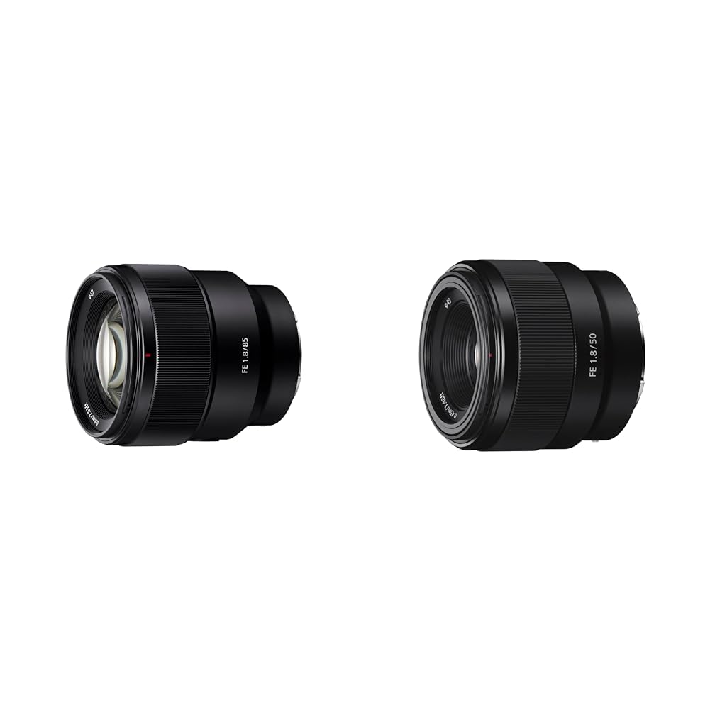 Sony SEL-85F18 Porträt Objektiv schwarz & SEL-50F18F Standard Objektiv ...
