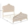 Amazon.com: Acme Chantelle Queen Bed in Rose Gold PU & Pearl White ...