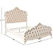 Amazon.com: ACME Chantelle Queen Bed - 23540Q - Rose Gold PU & Pearl ...