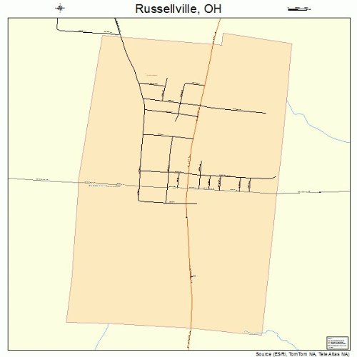 Amazon.com: Large Street & Road Map of Russellville, Ohio OH - Printed ...
