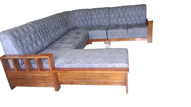 Corner setty with Divan cot | Artificial Leather | -L Shape | Pack (3 ...