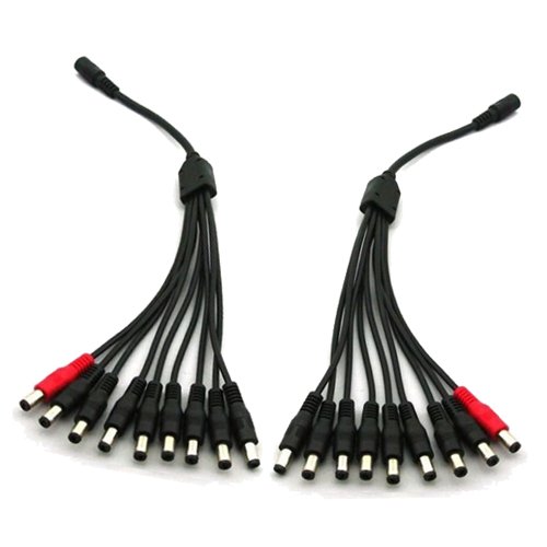 Power Spliter Cable DC12V Plug Size 5.5X2.1mm for DVR Camera Connection ...