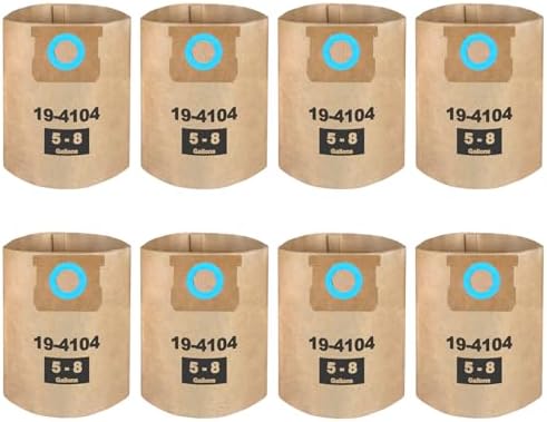 9 Pack DXVA19-4104 Vacuum Bags Compatible with DEWALT 5 to 8 Gallon Wet ...