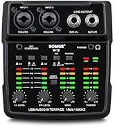 Amazon.com: BOMGE 04D portable bluetooth 4 Channel DJ audio sound mixer mixing console with usb ...