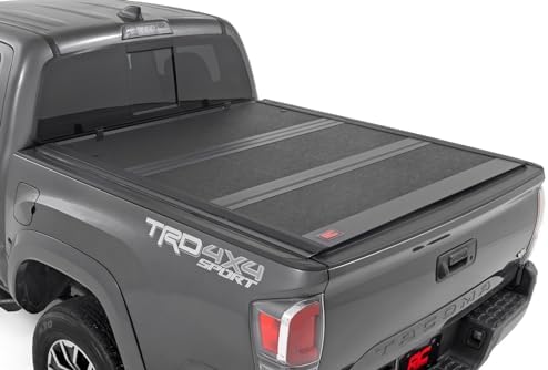 Amazon.com: Rough Country Low Profile Truck Bed Cover, Hard Truck Tonneau Covers for Toyota ...