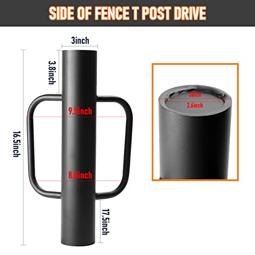 Snapklik.com : ICokin Fence Post Driver16.5 Inch T Post Driver,12LB ...