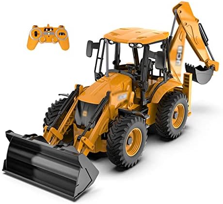 TAYSTE RC Backhoe Loader Excavator Toy, 1/20 Scale Front Loader Truck ...