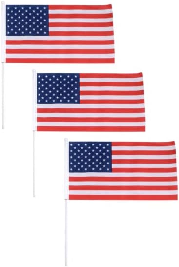Amazon.com: TDST Miniature American Flags, 3-ct. Packs On Stick Sticks ...