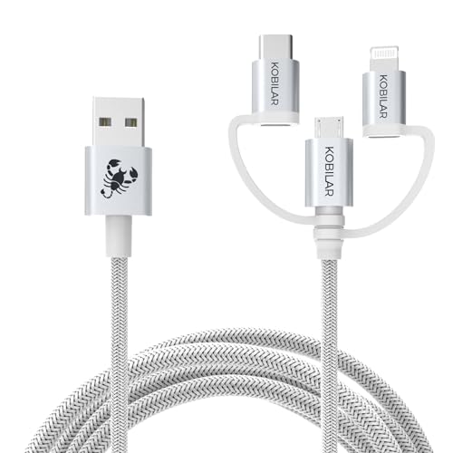 [Apple MFi Certified 3 in 1 USB Cable,USB A to Lightning/Type-C/Micro,3 ...