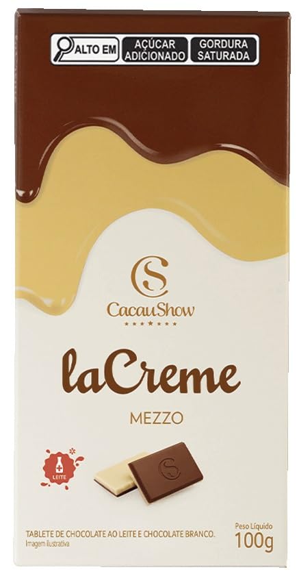 Amazon.com : Cacau Show La Creme Mezzo - Tablete Chocolate 100g, Full ...
