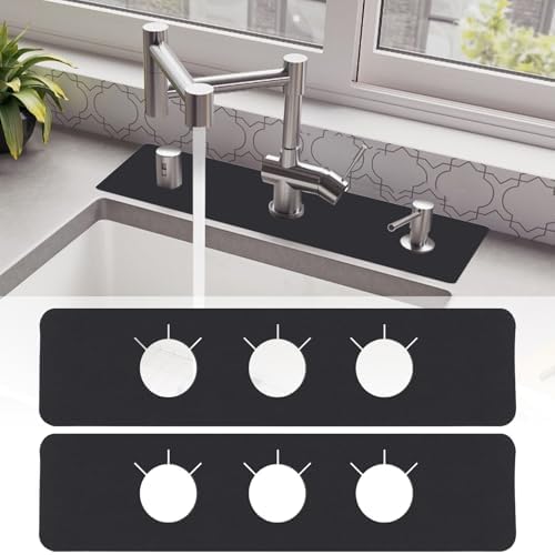 Amazon.com: Silicone Faucet Handle Drip Catcher Tray Mat, Silicone ...