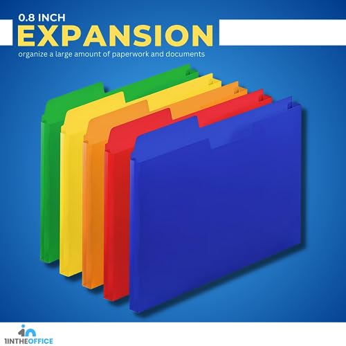 Snapklik.com : 1InTheOffice Plastic File Folders Letter Size 1/3 Cut ...
