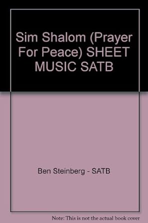 Sim Shalom (Prayer For Peace) SHEET MUSIC SATB: unknown author: Amazon ...