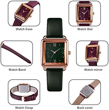 Yuxier Women's Quartz Watches Analogue Display Classic Ladies Square ...