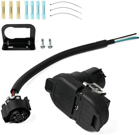 Amazon.com: 7 Way Trailer Tow Hitch Wiring Plug Receptacle Connector ...