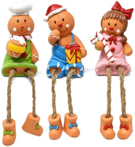 Amazon.com: Hiawbon 4PCS Gingerbread Man Figurines, Christmas ...