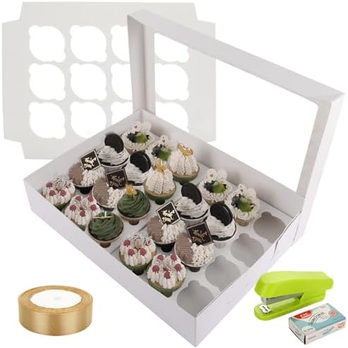 Amazon.com: LISHINE 10 Pack Cupcake Boxes 24 Count Cup Cake Box Mini 24 ...