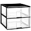 Drawer Box with 3 Large Drawers 38 x 37 x 47 cm - Black Transparent ...