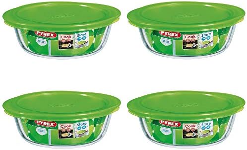 Pyrex 1451132 Cook & Heat-Set of Three Round Glass Food 1.1L with ...
