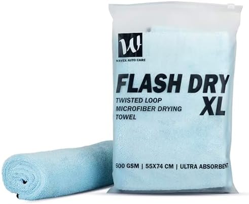 WaveX Flash Dry XL Twisted Loop Microfiber Drying Towel | One-Pass Pull ...