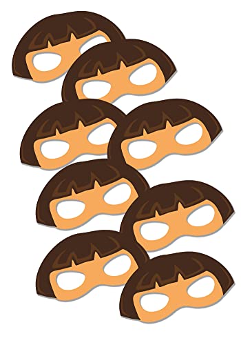 Buy Pack of 8 Dora Girl Theme Adjustable Laminated and Glossy Party Eye ...