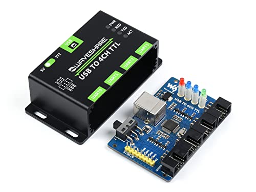 Waveshare Industrial USB to 4CH TTL Converter USB to UART with Multi ...