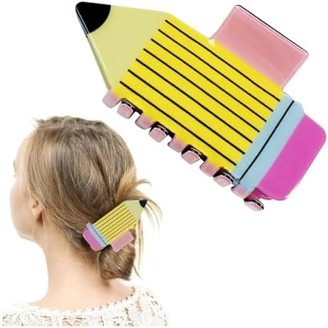 Amazon.com : CIVFCRT Back to School Hair Clips Yellow Funny Pencil Hair ...