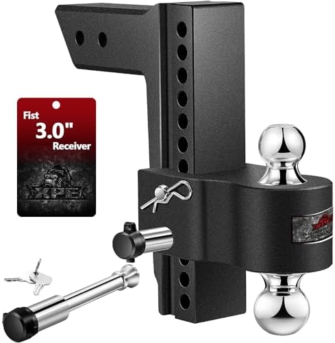 Amazon.com: XPE 3.0" Adjustable Trailer Hitch Fits 3" Receiver 10" Drop ...