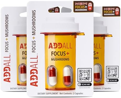 Amazon.com: Addall Focus + Mushrooms Memory Supplement (3 Pack) #1 ...