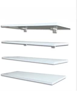 Kit com 1 a 4 Prateleiras Retas em MDF Branco TX – Modernas, Tamanhos ...