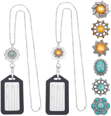 Amazon.com : DELORIGIN Interchangeable Snap Button Lanyard Badges ...