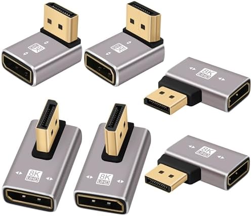 Amazon.com: Togconn 8K DisplayPort 1.4 90 Degree Adapter 6 Pack, Right ...