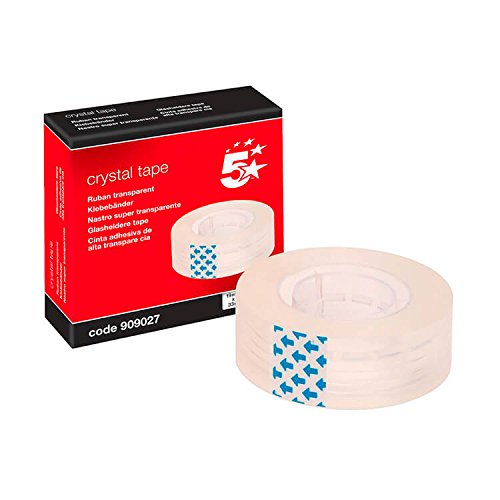 5 Star Office Crystal Tape Roll Easy-tear Permanent Secure 19mm x 33m ...