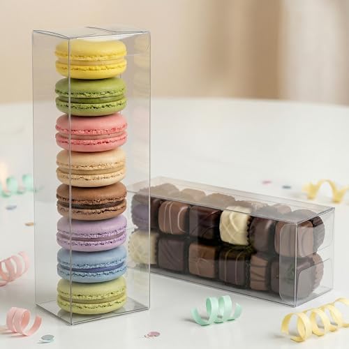 Amazon.com: VGOODALL 30 Pcs Clear Rectangle Favor Boxes, 8.2x2.75x2.2 ...