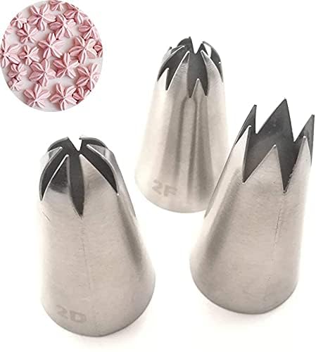 Buy 1M 2D 2F Seamless Stainless Steel Large Icing Piping Nozzles, DIY ...