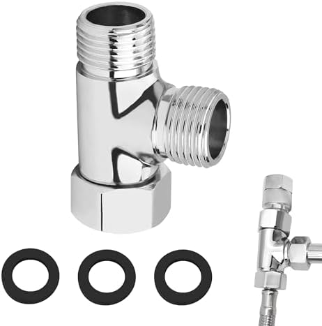 3 Way T Shape Adapter G1/2" Diverter Valve Brass T Adapter for Bidet ...