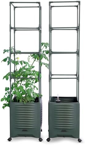 Amazon.com : GREEN MOUNT Raised Garden Bed Planter Boxes with Trellis ...