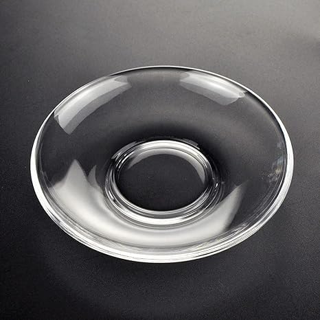 Buy VIBCREST Crystal Clear Glass Saucer Set of 6, Glass Saucers Set ...