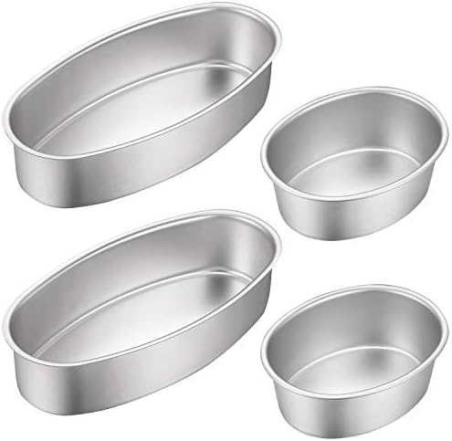 Amazon.com: Yesland 4 Packs Oval Cheesecake Pan - 8 Inch Non-Stick Oval ...