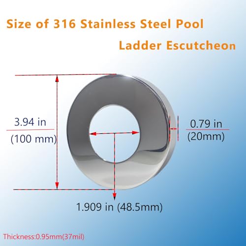 MADHUT Upgrade Ladder/Handrail Escutcheon Cover Plates 316 Stainless ...