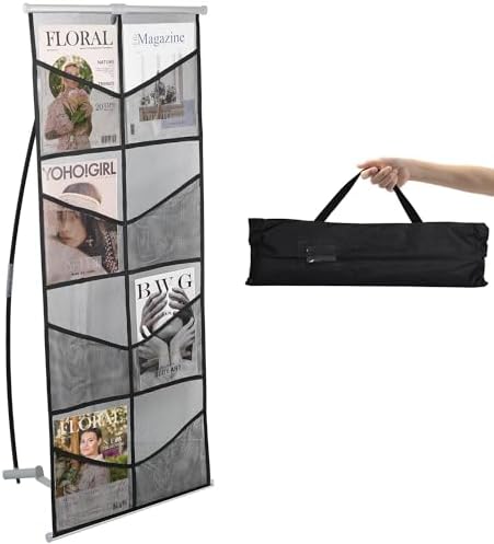 Amazon.com: ZCHEN Floor Magazine Rack, Mesh Literature Display Stand ...