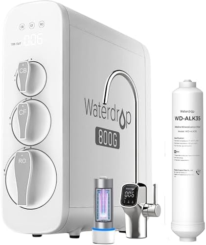 Waterdrop G3P800 Reverse Osmosis System with 𝐀𝐥𝐤𝐚𝐥𝐢𝐧𝐞 Water Filter WD ...