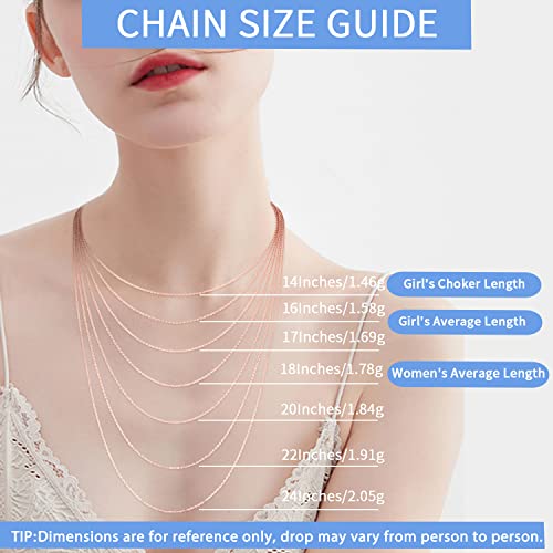 Jewlpire Solid 18k Gold Over 925 Sterling Silver Chain Necklace for ...