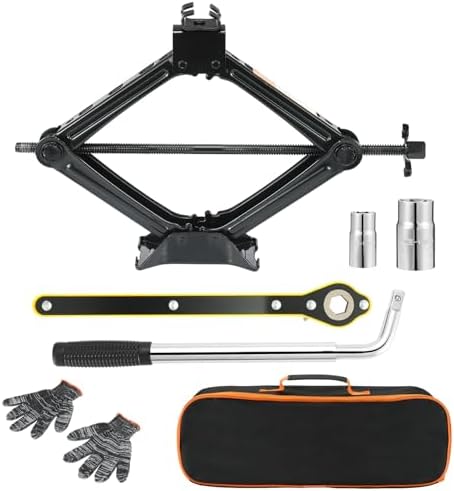 2 Tons (4409 lbs) Scissor Car Jack Kit, Universal Car Emergency with ...