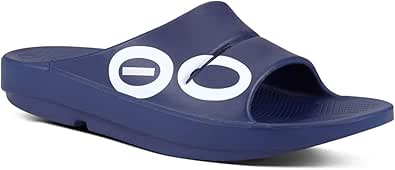 Amazon.com | OOFOS OOahh Slide, Navy White - Men’s Size 11, Women’s 13 ...