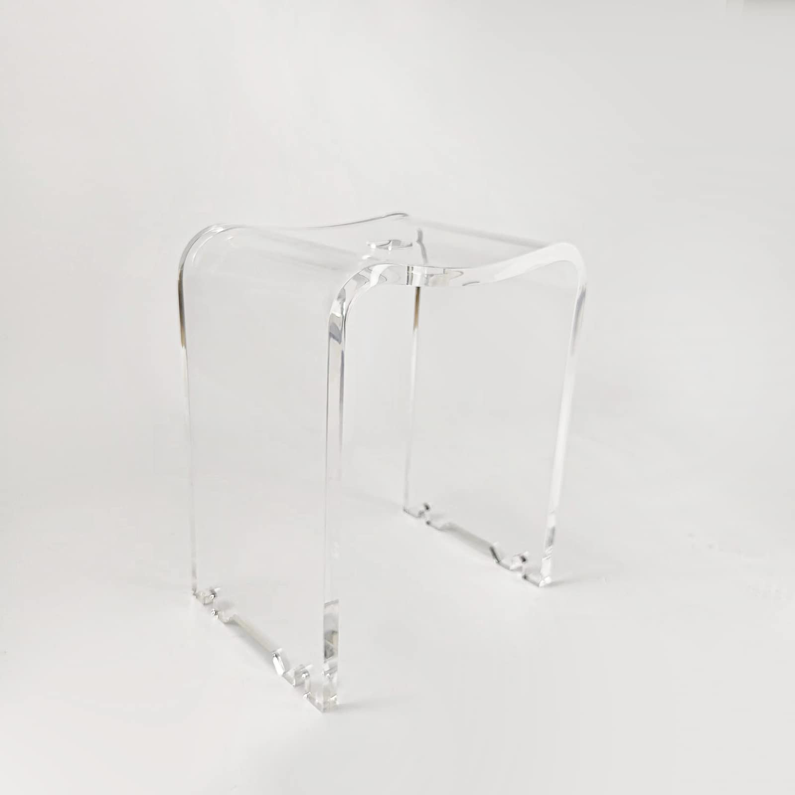 NBFTLTOP Acrylic Shower Stool, Non-Slip Clear Acrylic Shower Bench ...