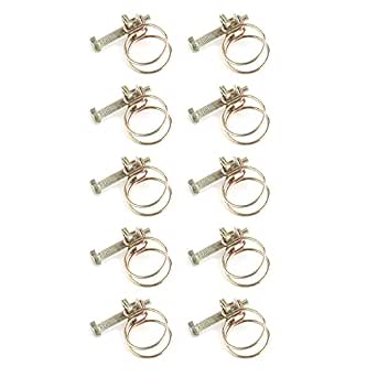 Hose Clips, 10pcs Double Wire Hose Clips Adjustable Double Wire Water ...