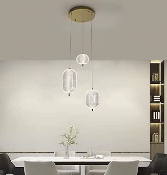 Buy CITRA 3 Light Acrylic Metal Chandelier Ceiling Hanging Lights ...