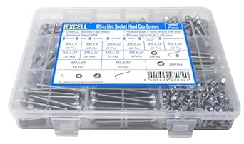 iexcell 450 Pcs M5 x 6/8/10/12/16/20/25/30/35/40/45/50 Stainless Steel ...